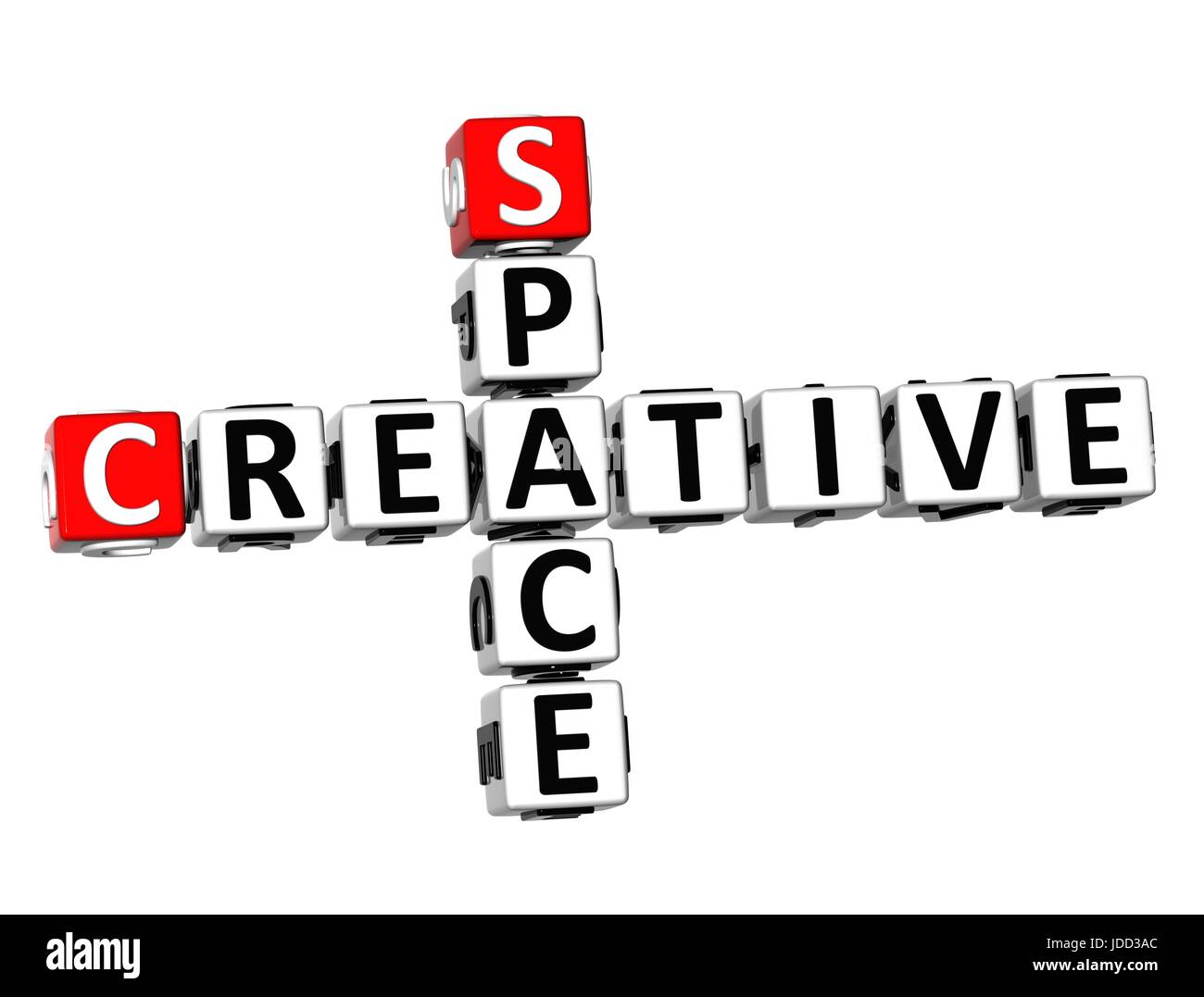 3D Crossword Creative Space on white background Stock Photo - Alamy
