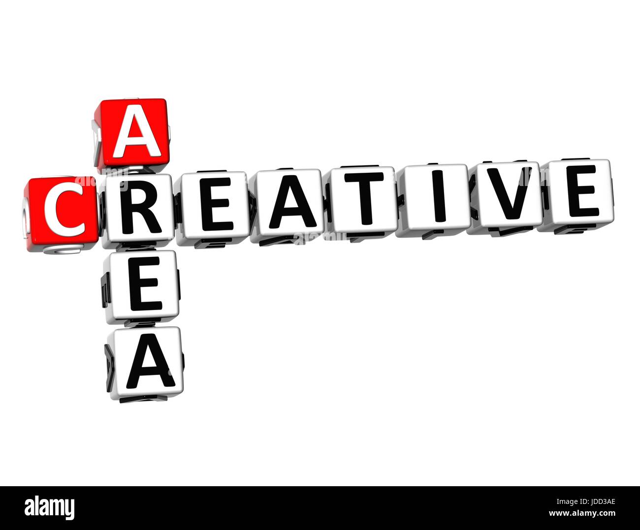 3D Crossword Creative Area on white background Stock Photo - Alamy