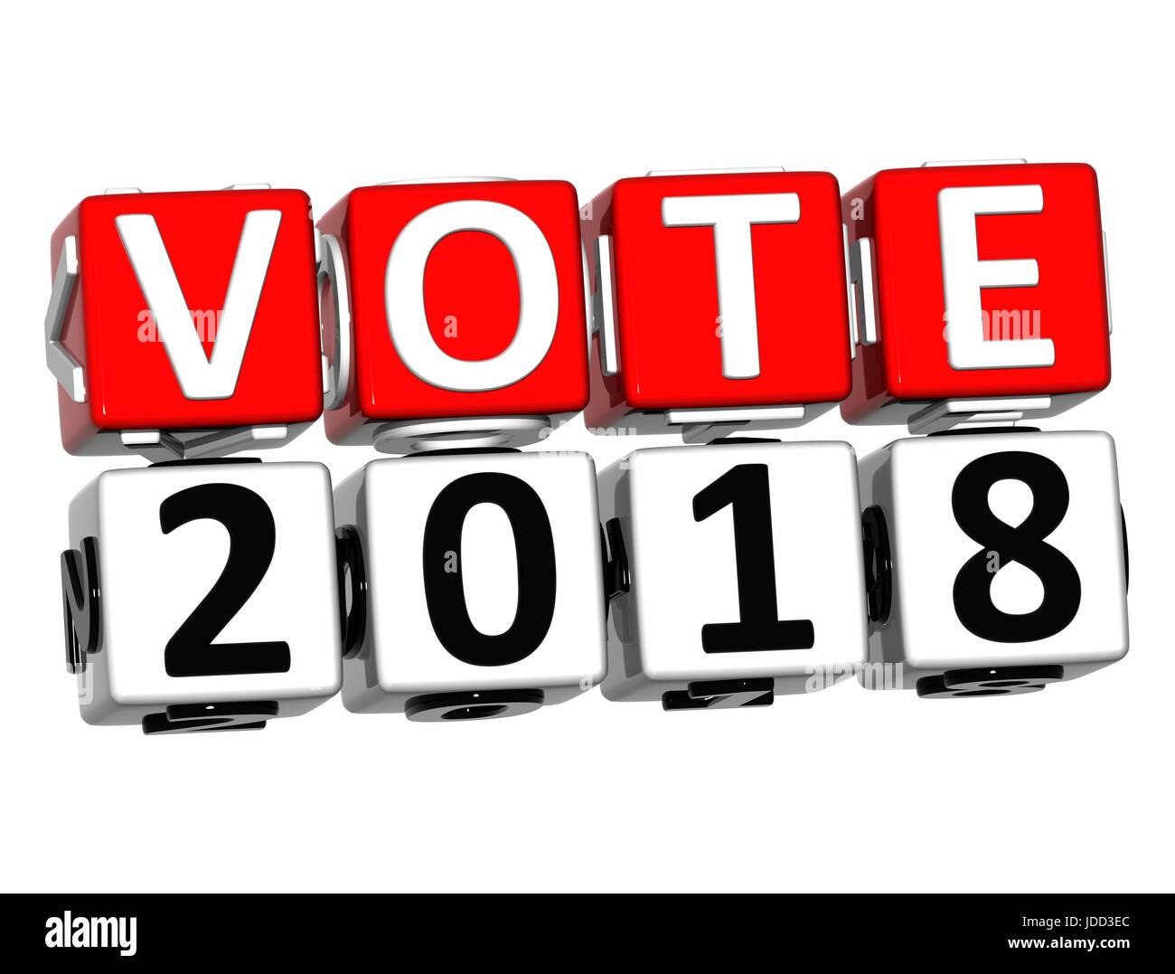 3D Block Red Text VOTE 2018 over white background Stock Photo - Alamy