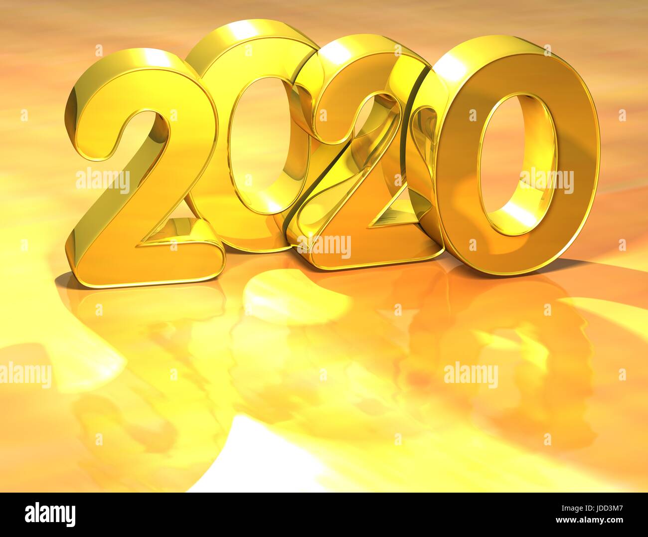 3D Gold New Year 2020 on white background Stock Photo - Alamy