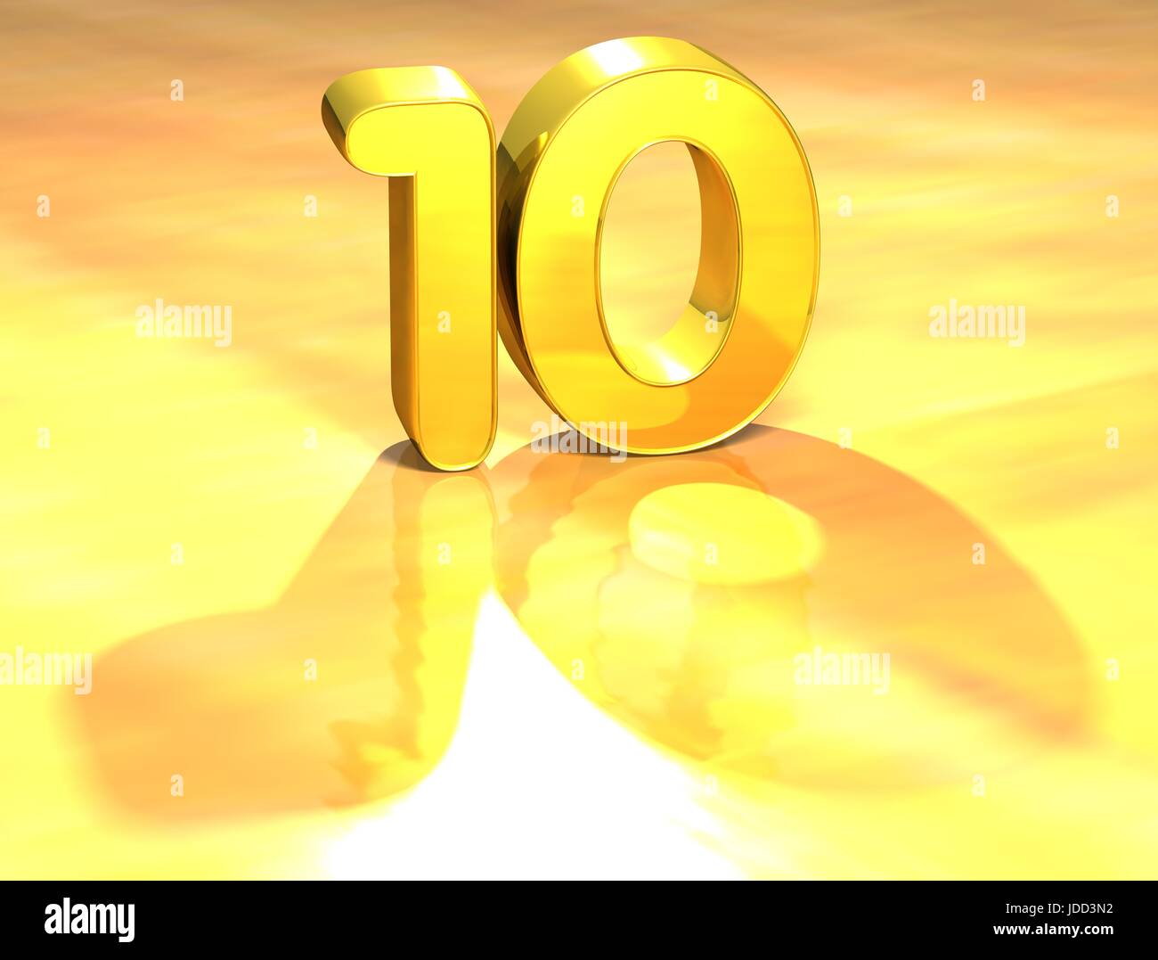 3D Gold Ranking Number 10 on white background Stock Photo - Alamy