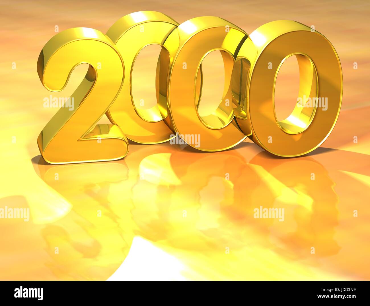3D Gold Ranking Number 2000 on white background Stock Photo - Alamy