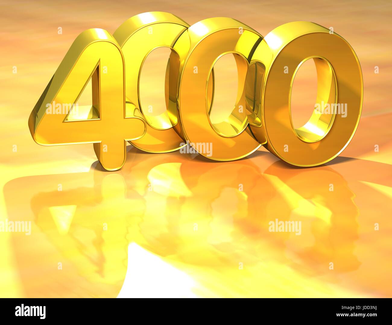 3D Gold Ranking Number 4000 on white background Stock Photo - Alamy