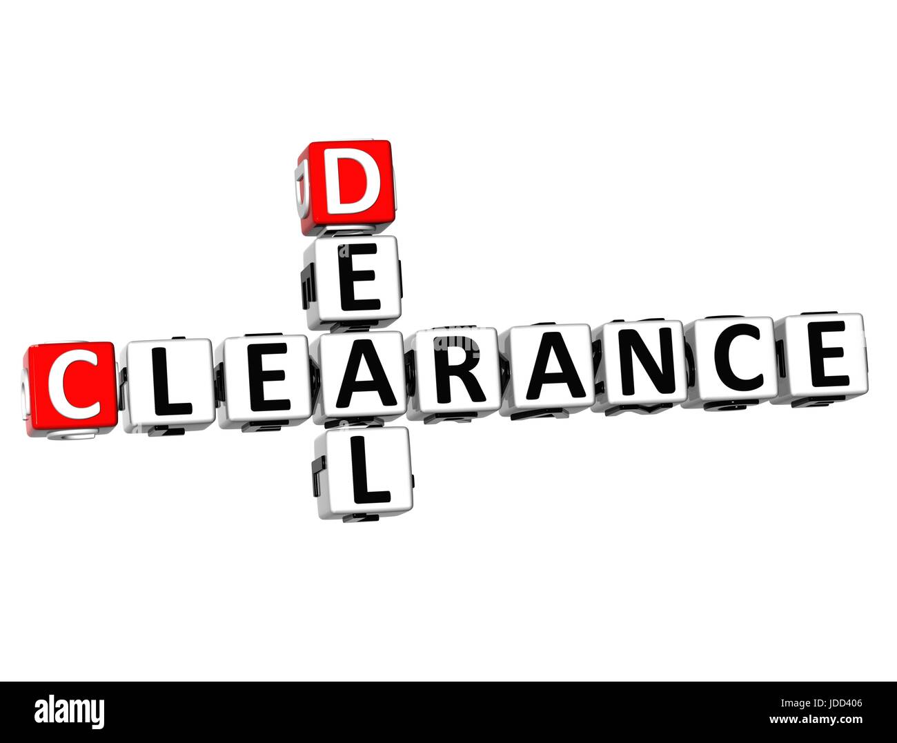 3D Deal Clearance Crossword on white background Stock Photo - Alamy