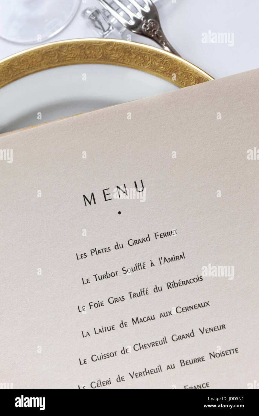 Expensive Restaurant Menu