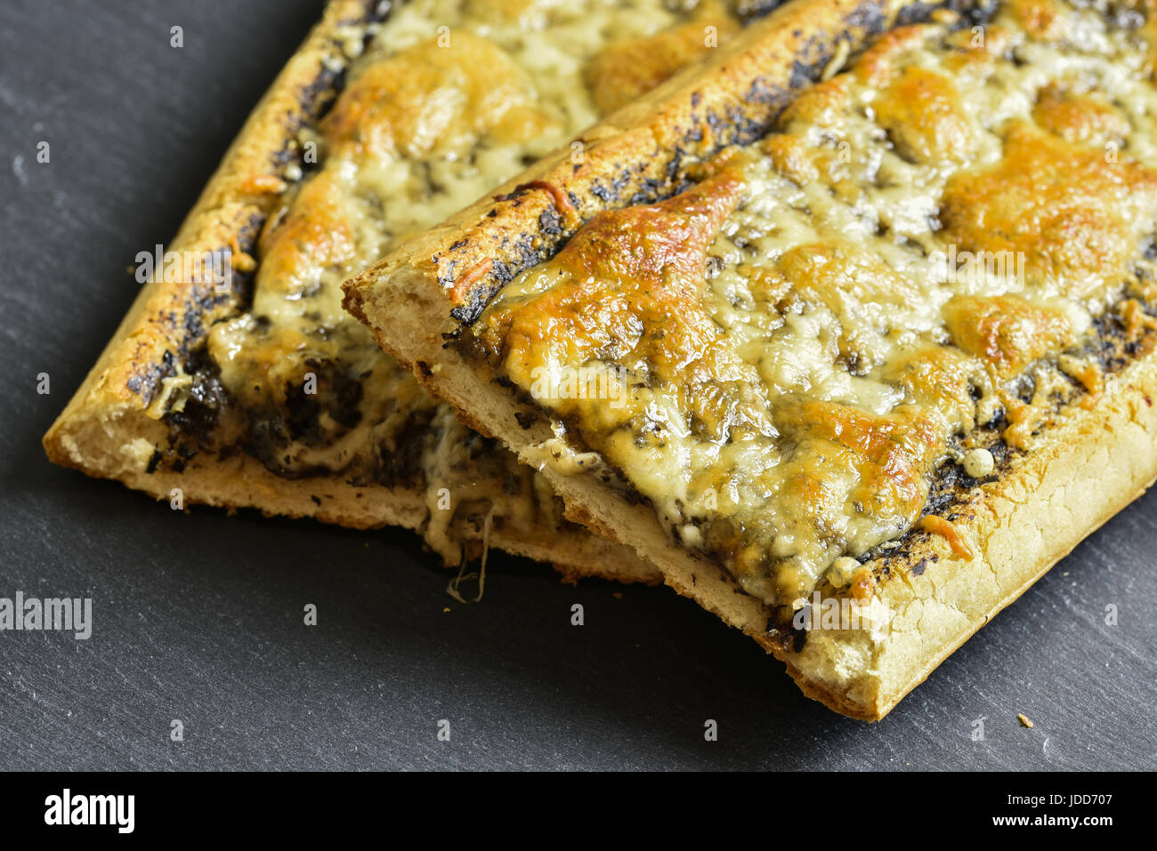 Cheese covered sandwich straight from the oven Stock Photo - Alamy