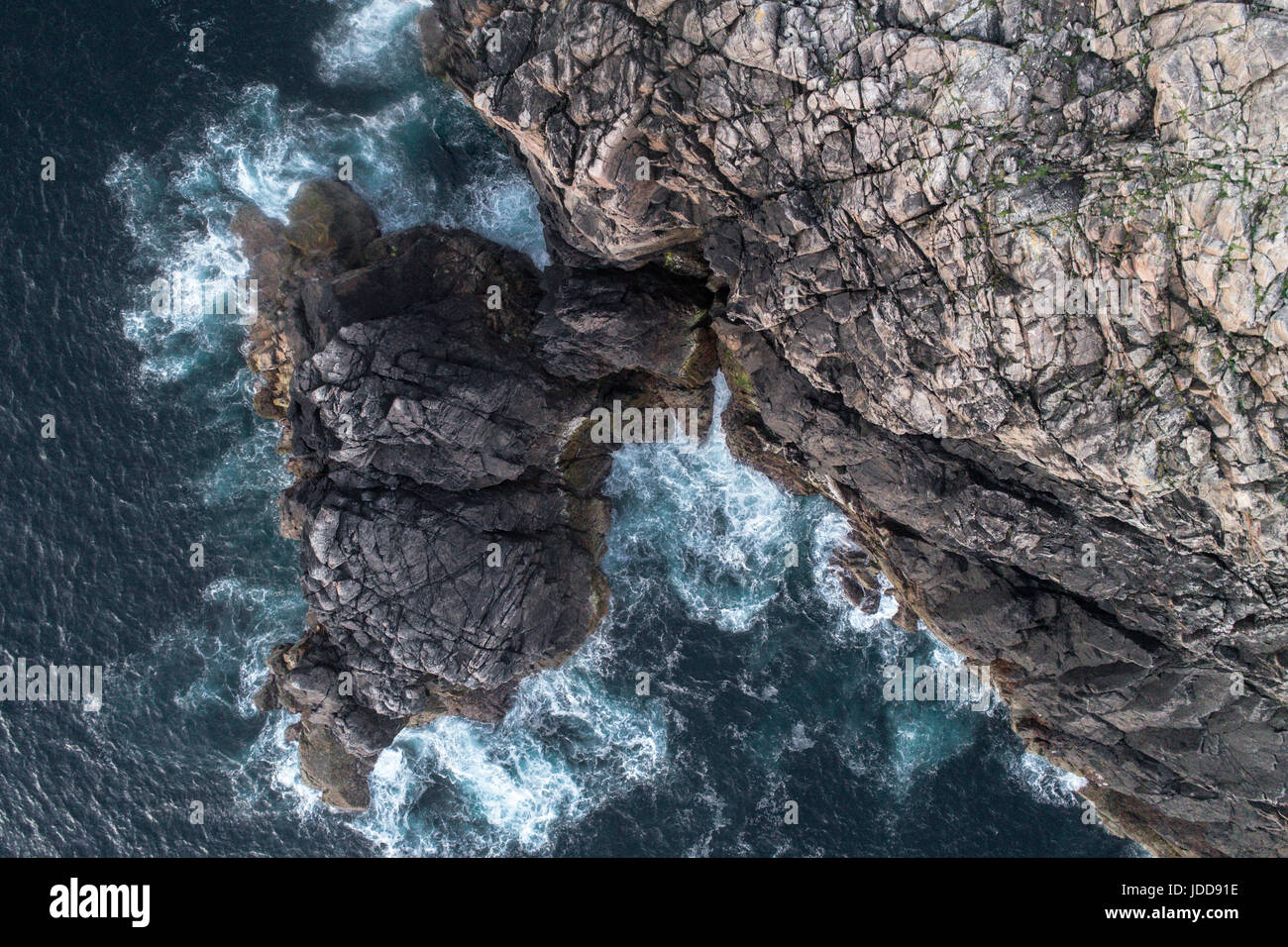 Aerial view of sea cliffs at Garenin, Lewis, Outer Hebrides Stock Photo ...