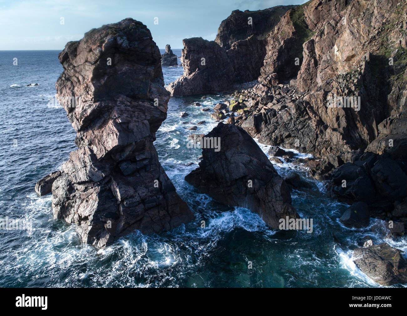 Aerial views of Dalmore Beach, Dail Mor, Carloway Lewis, Outer Hebrides ...