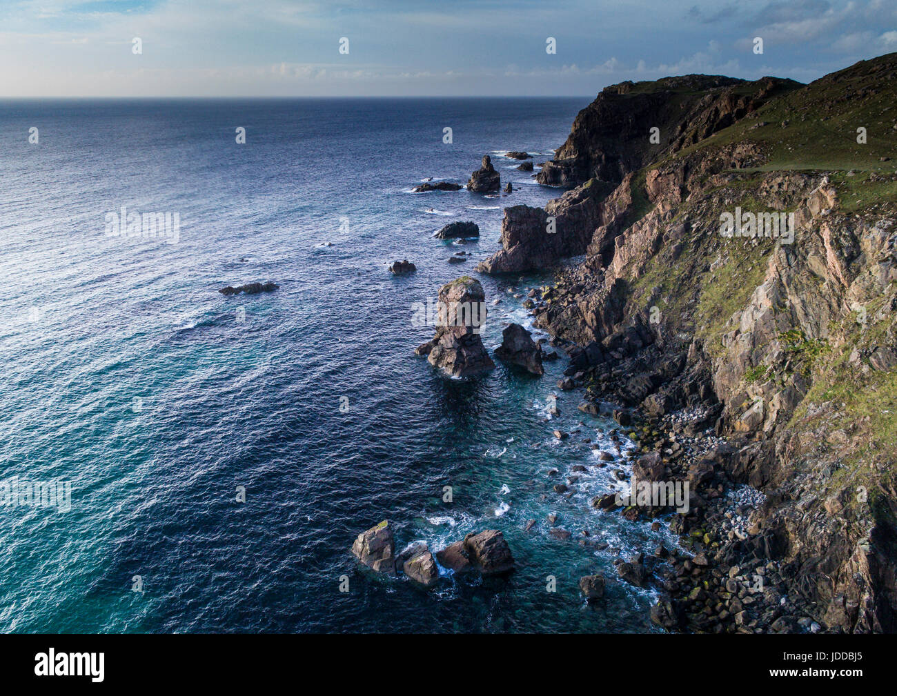 Aerial views of Dalmore Beach, Dail Mor, Carloway Lewis, Outer Hebrides ...