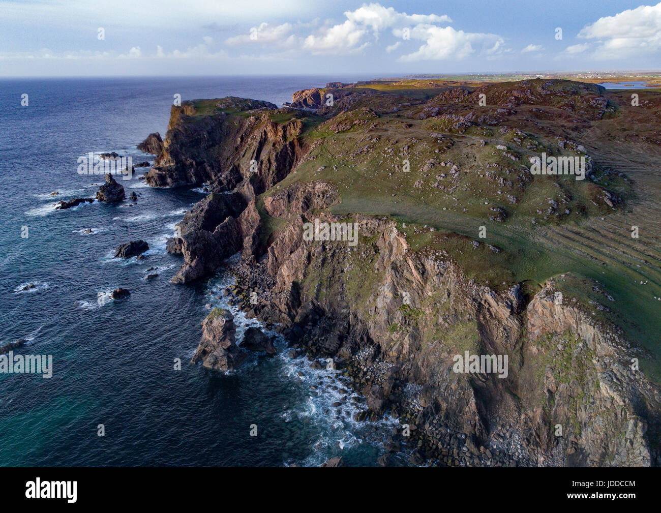 Aerial views of Dalmore Beach, Dail Mor, Carloway Lewis, Outer Hebrides ...