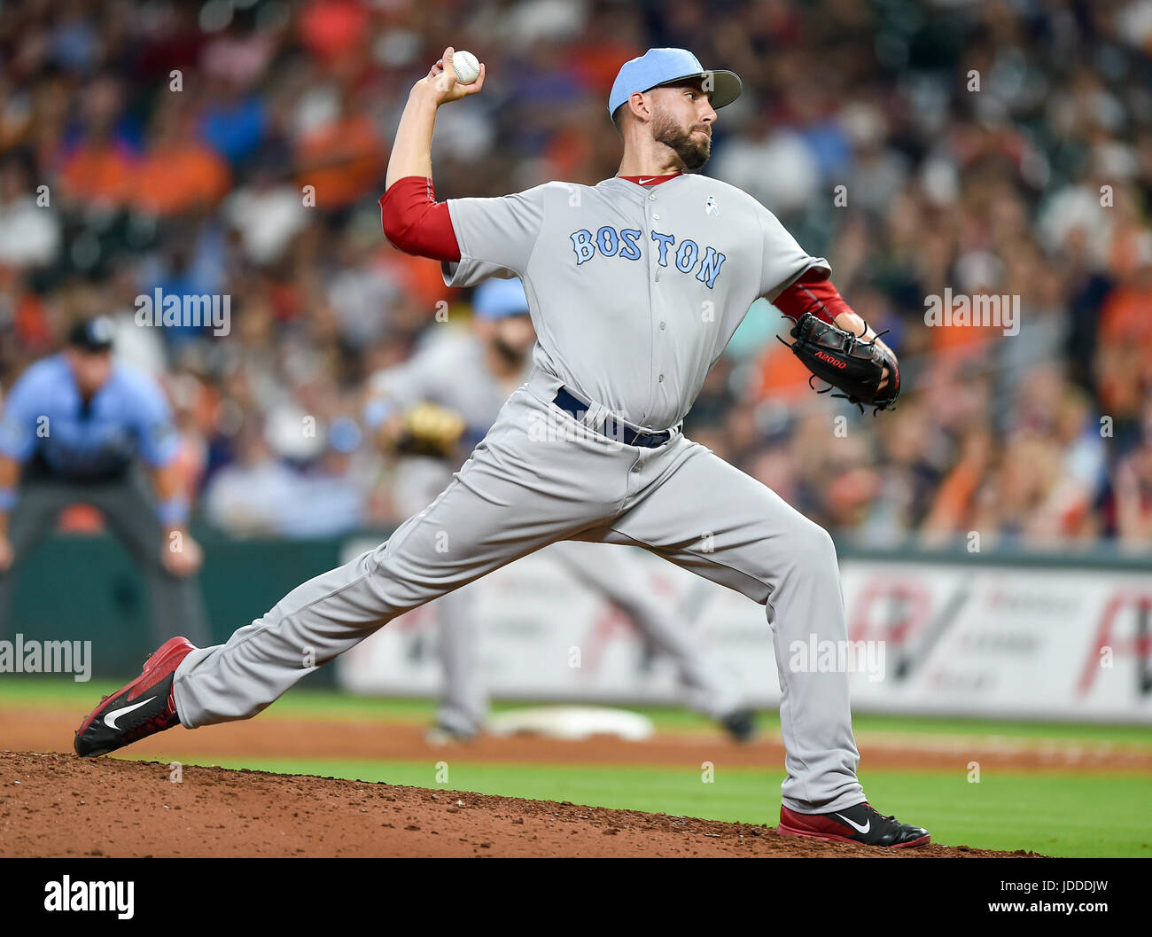 Houston, TX, USA. 18th June, 2017. Boston Red Sox relief pitcher Matt ...