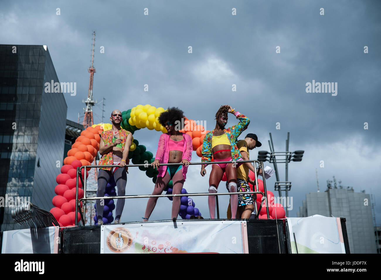 Public during the 21st LGBT Pride Parade on Paulista Avenue in São ...