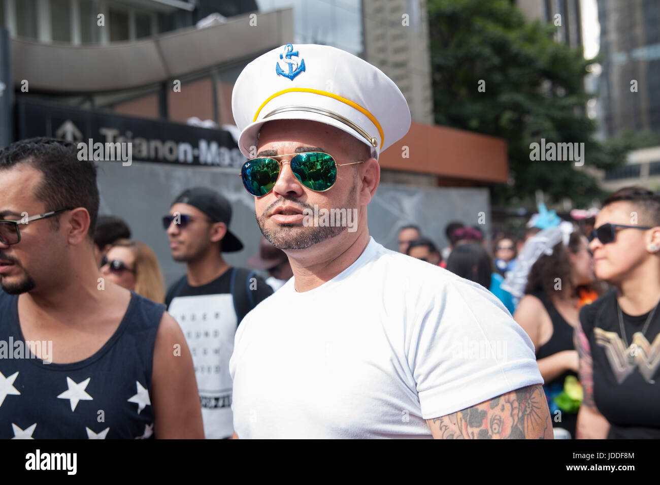 Public during the 21st LGBT Pride Parade on Paulista Avenue in São ...