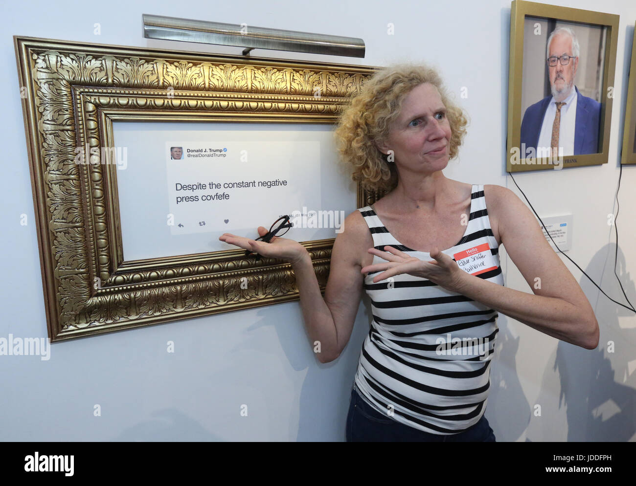 New York, USA. 18th Jun, 2017. Catherine Ryan poses by a display of the ...