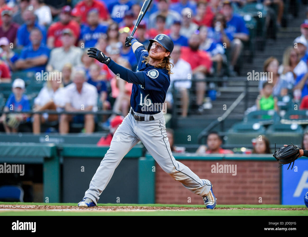 June 16th, 2017:.Seattle Mariners right fielder Ben Gamel (16) at bat ...