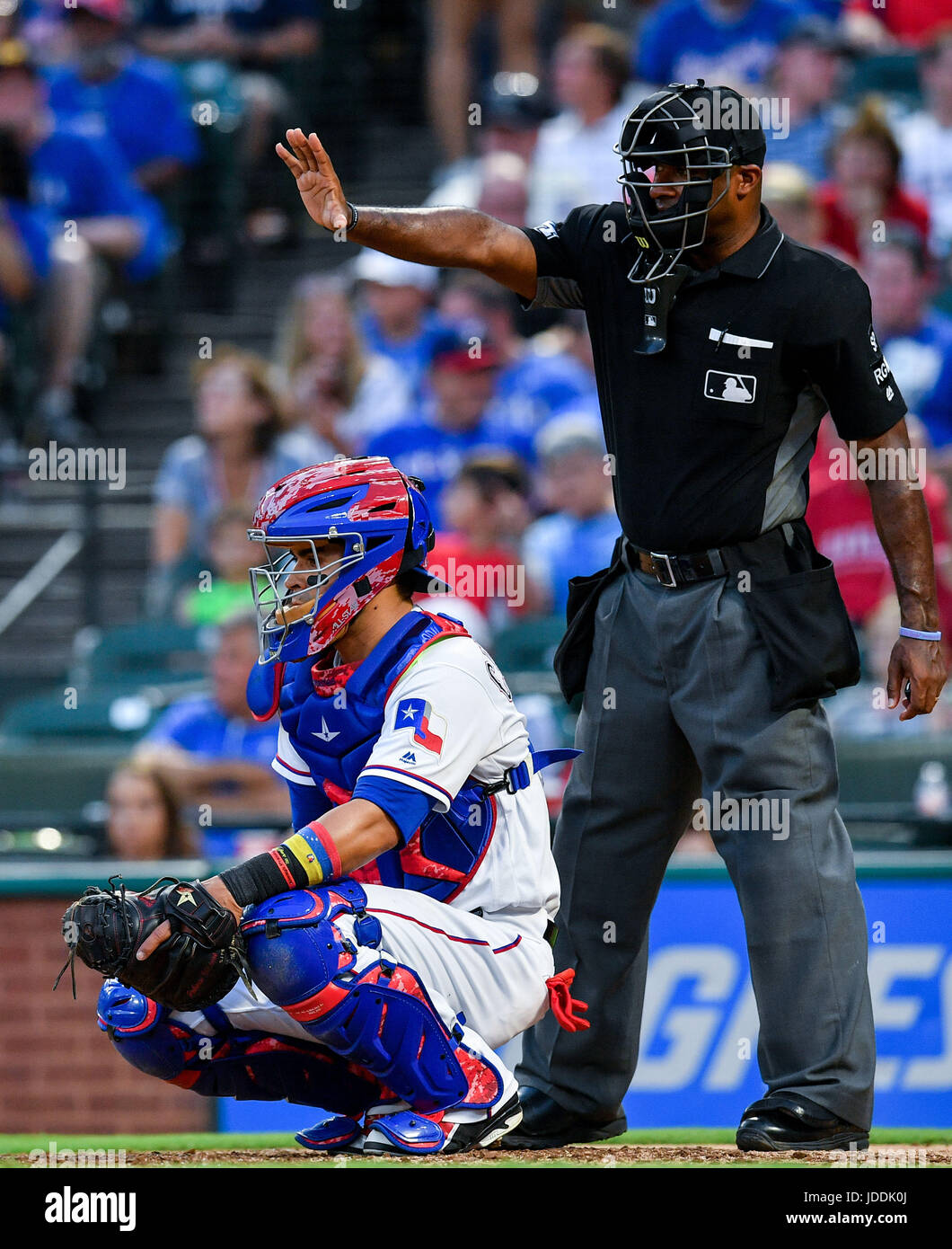 June 16th, 2017:.Texas Rangers catcher Robinson Chirinos (61) in action ...