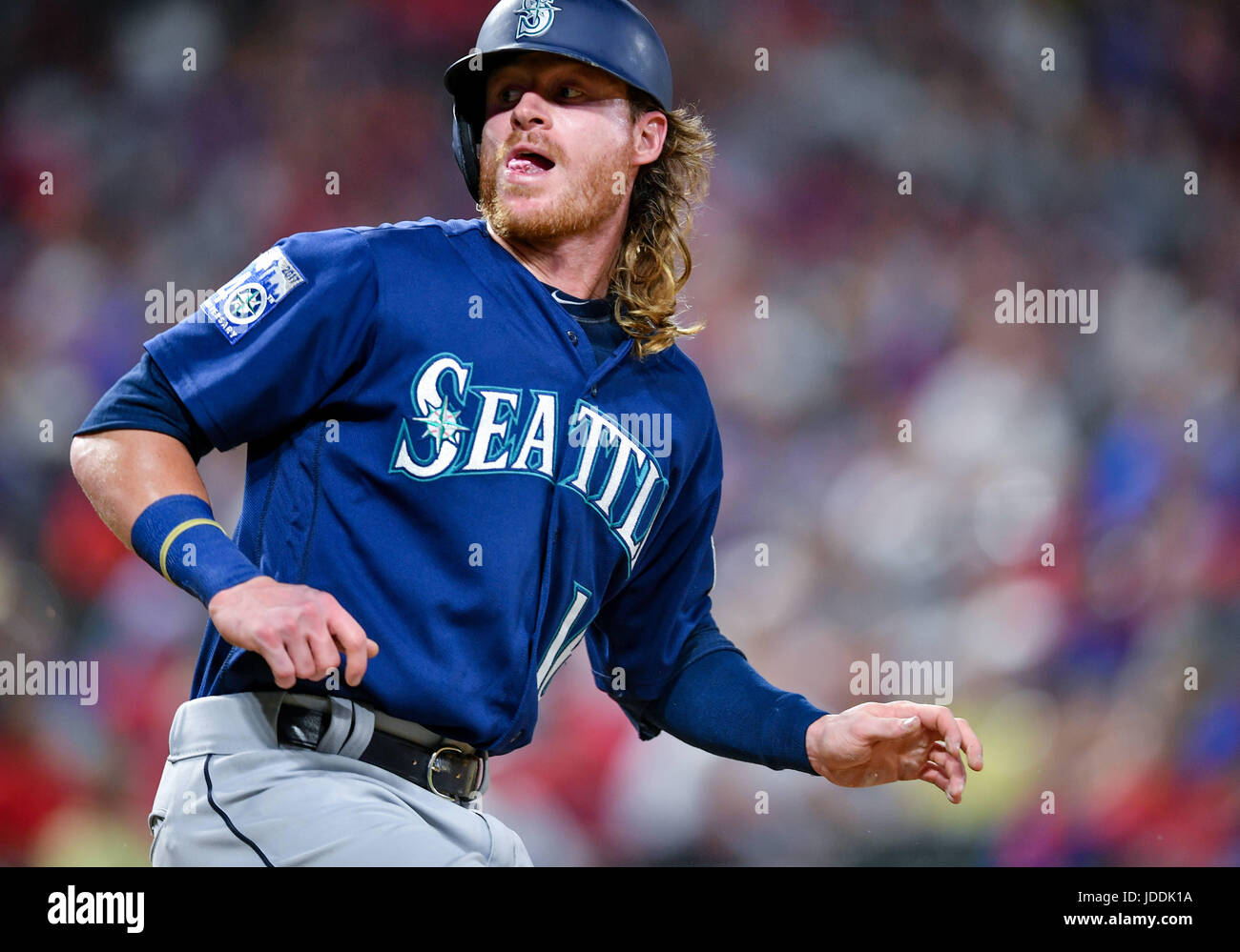 June 16th, 2017:.Seattle Mariners right fielder Ben Gamel (16) rounds ...