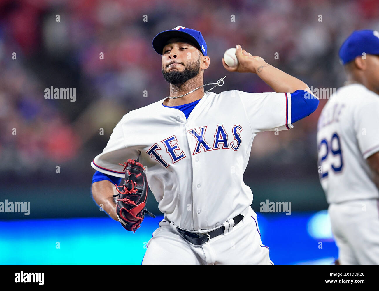 June 16th, 2017:.Texas Rangers relief pitcher Dario Alvarez (39 ...