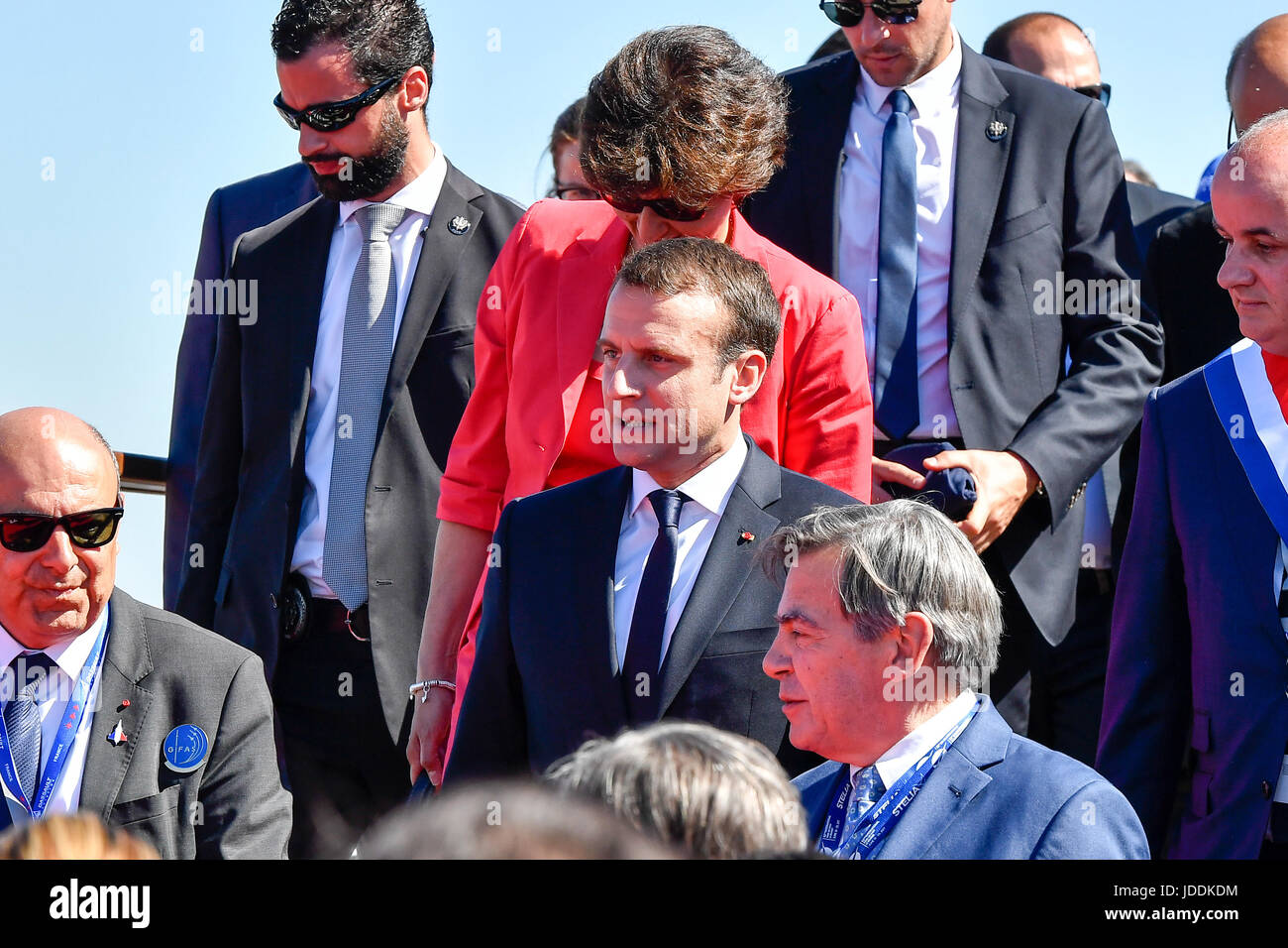 Paris, France. 19th June, 2017. French President Emmanuel Macron (C ...
