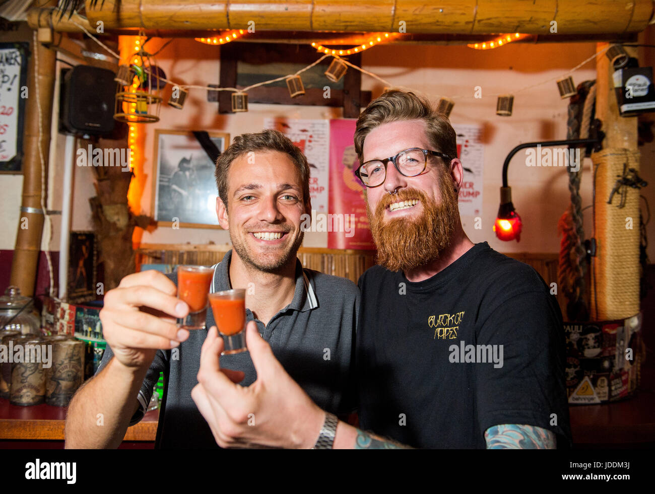 Hamburg, Germany. 15th June, 2017. The creators of the 'Soli-Mexikaner ...