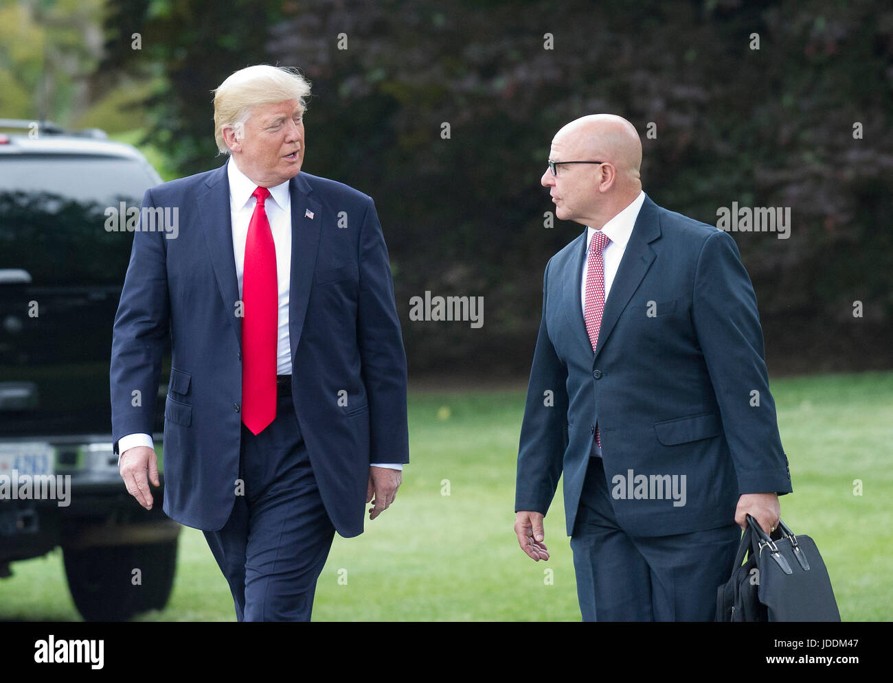 United States President Donald J. Trump (L) and US National Security ...