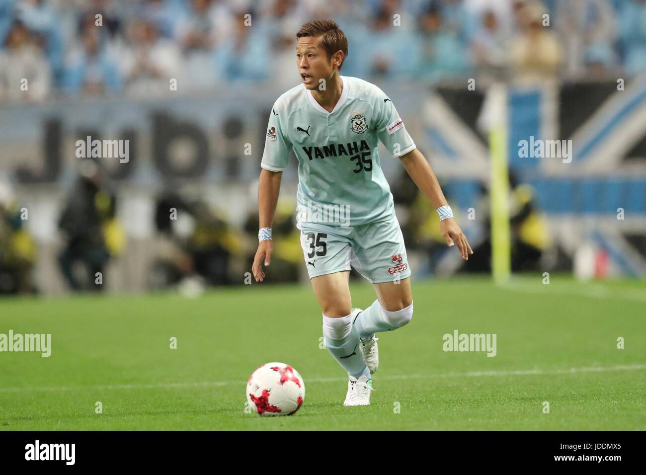 Saitama, Japan. 18th June, 2017. Shun Morishita (Jubilo) Football ...
