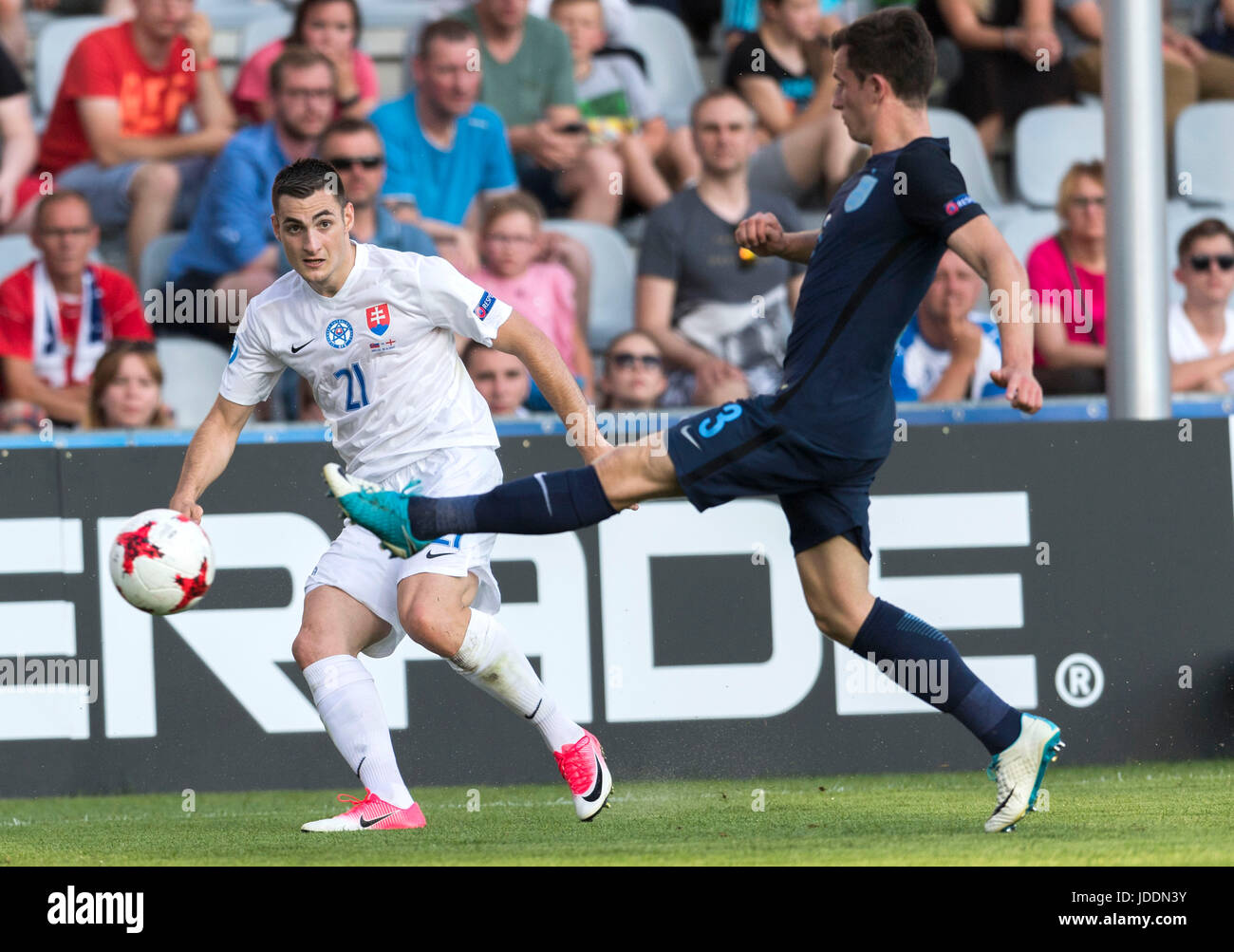 Kielce, Poland. 19th June, 2017. Matus Bero (SVK), Ben Chilwell (ENG ...