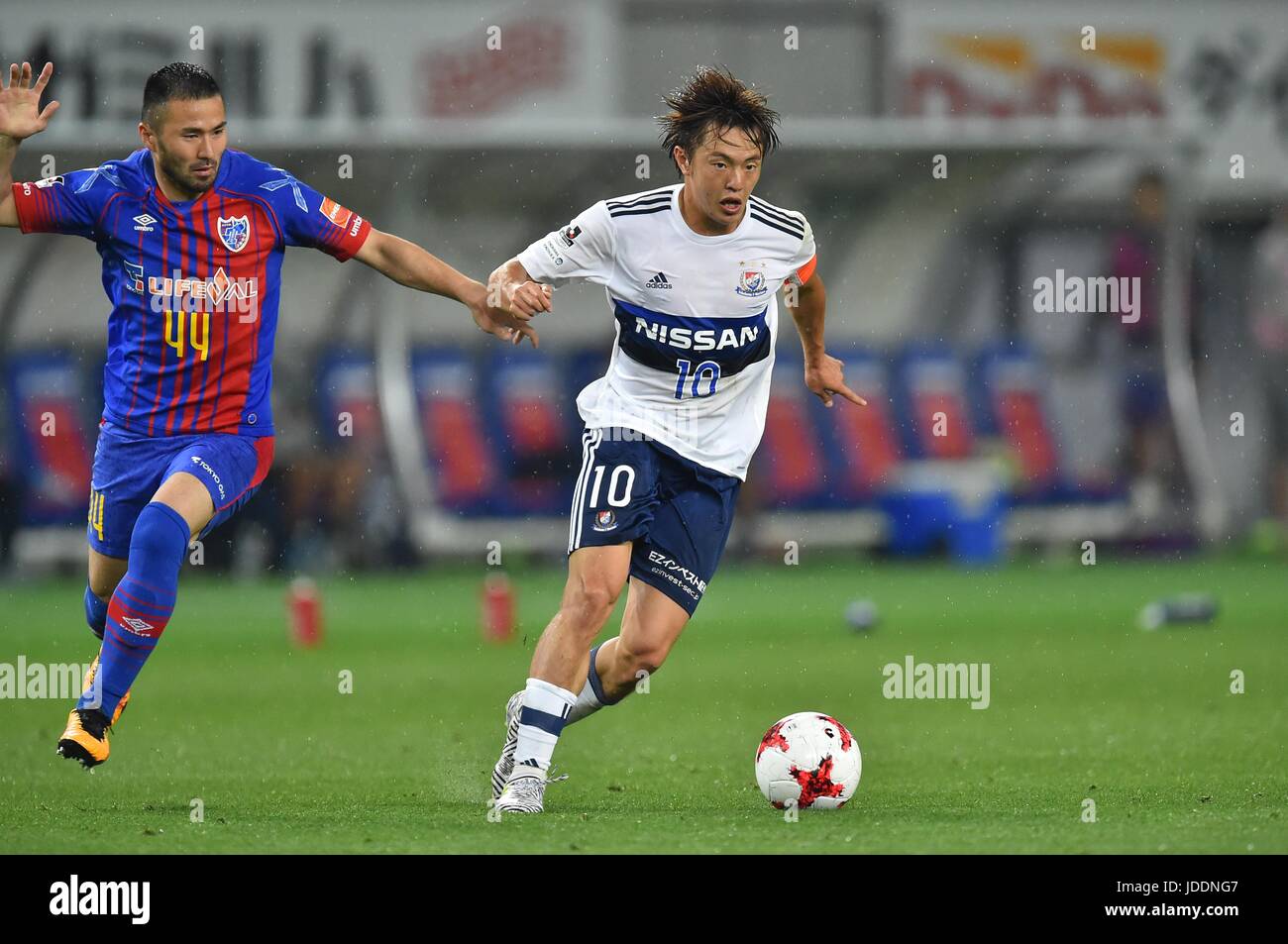 Tokyo, Japan. 18th June, 2017. Takuma Abe (FC Tokyo), Manabu Saito (F ...