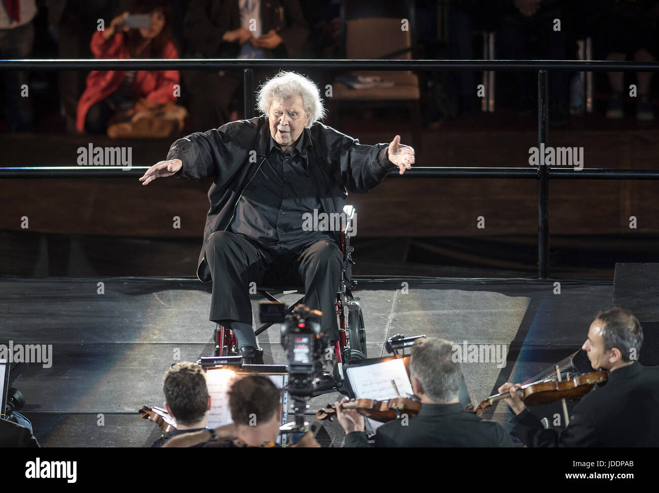 Athens, Greece. 19th June, 2017. Greek composer Mikis Theodorakis ...