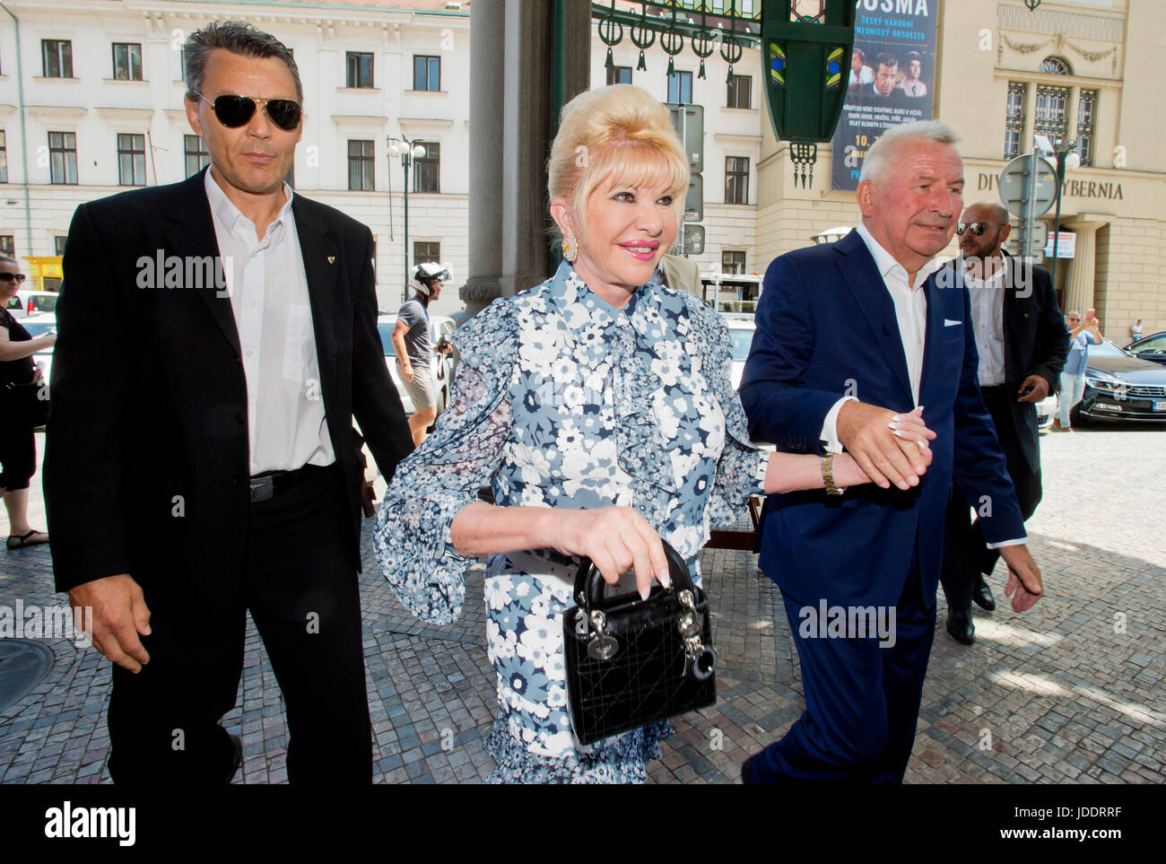 Ivana Trump, center, a former wife of the U.S. president, and Jan Struz ...
