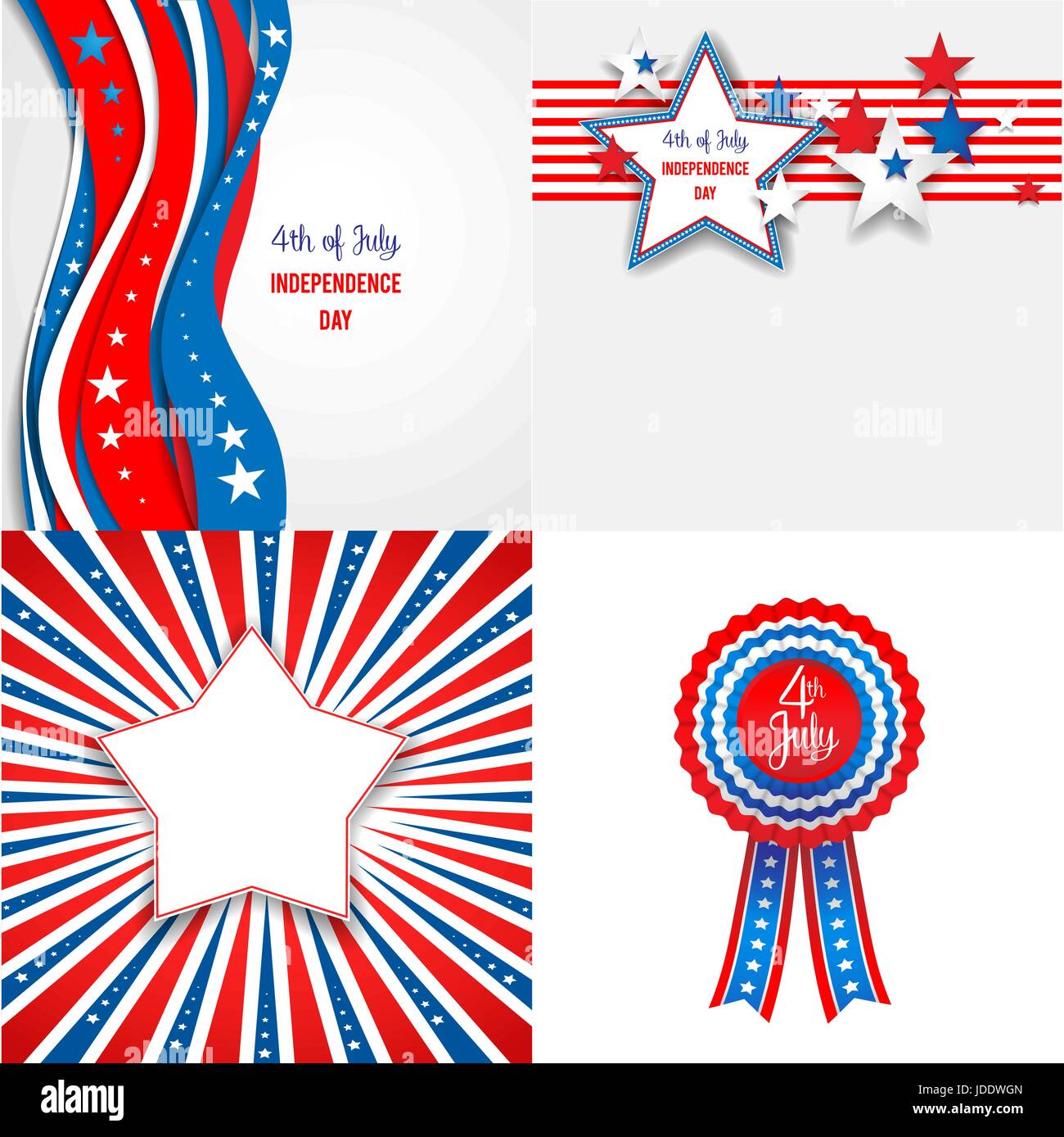 Independence day set. Independence day card. Holiday template for ...