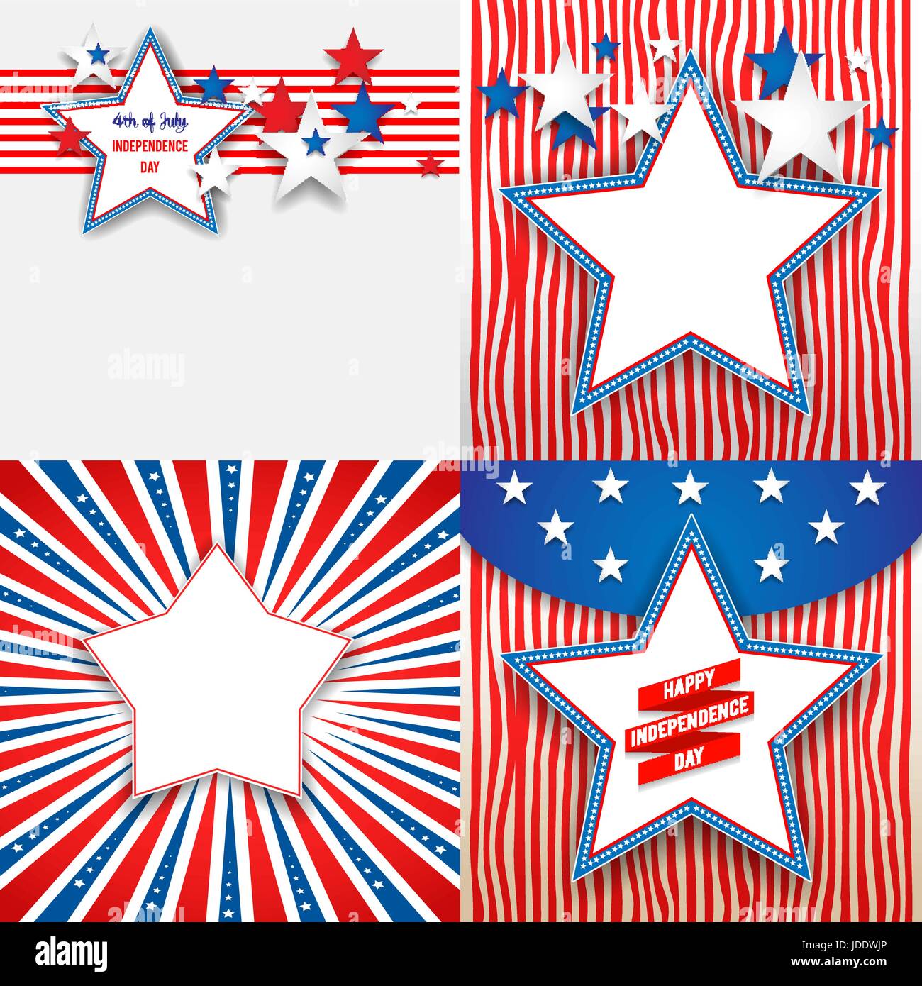 July fourth holiday stars. Independence day card. Holiday template for ...