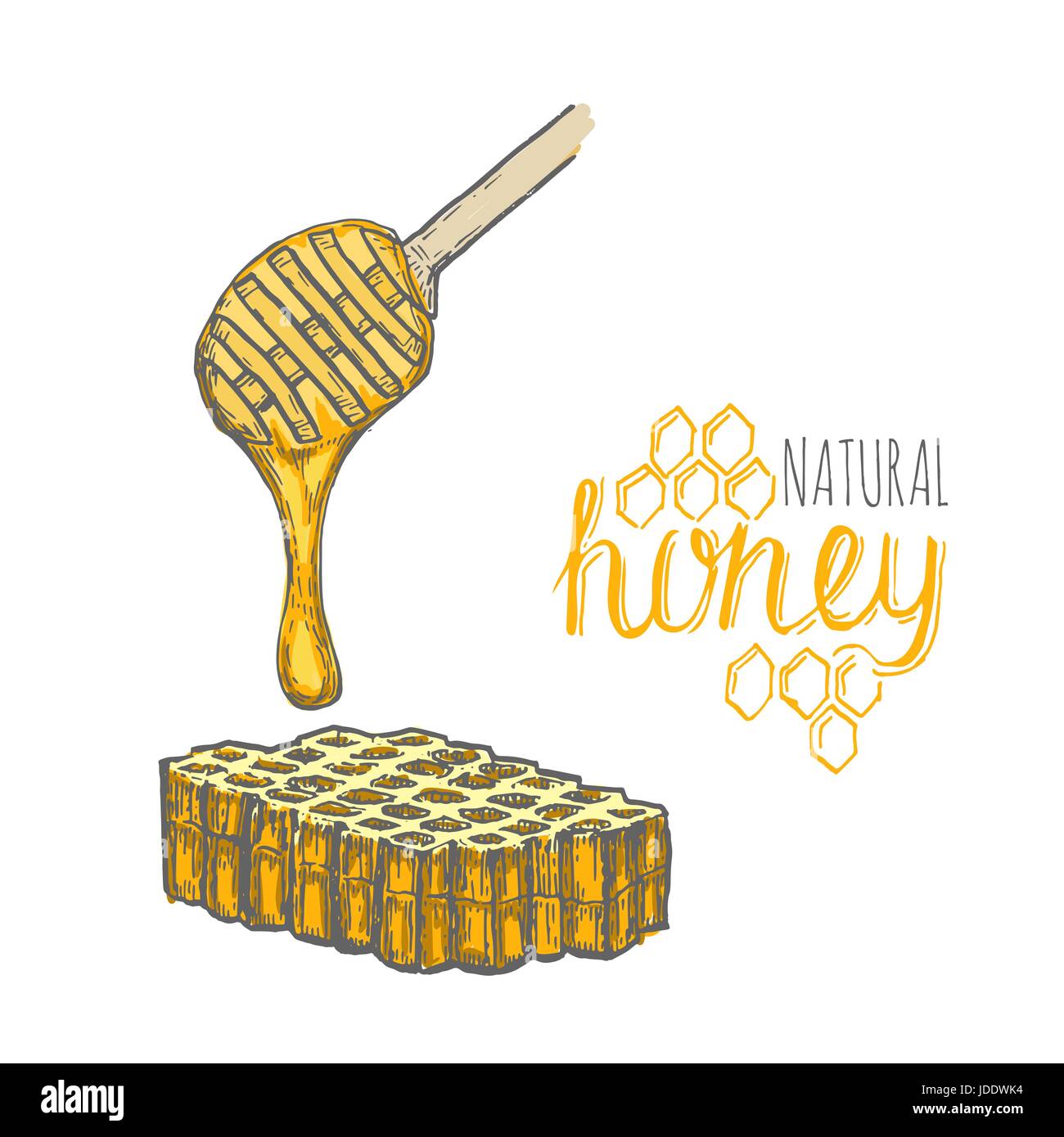 Honey comb drawing hi-res stock photography and images - Alamy
