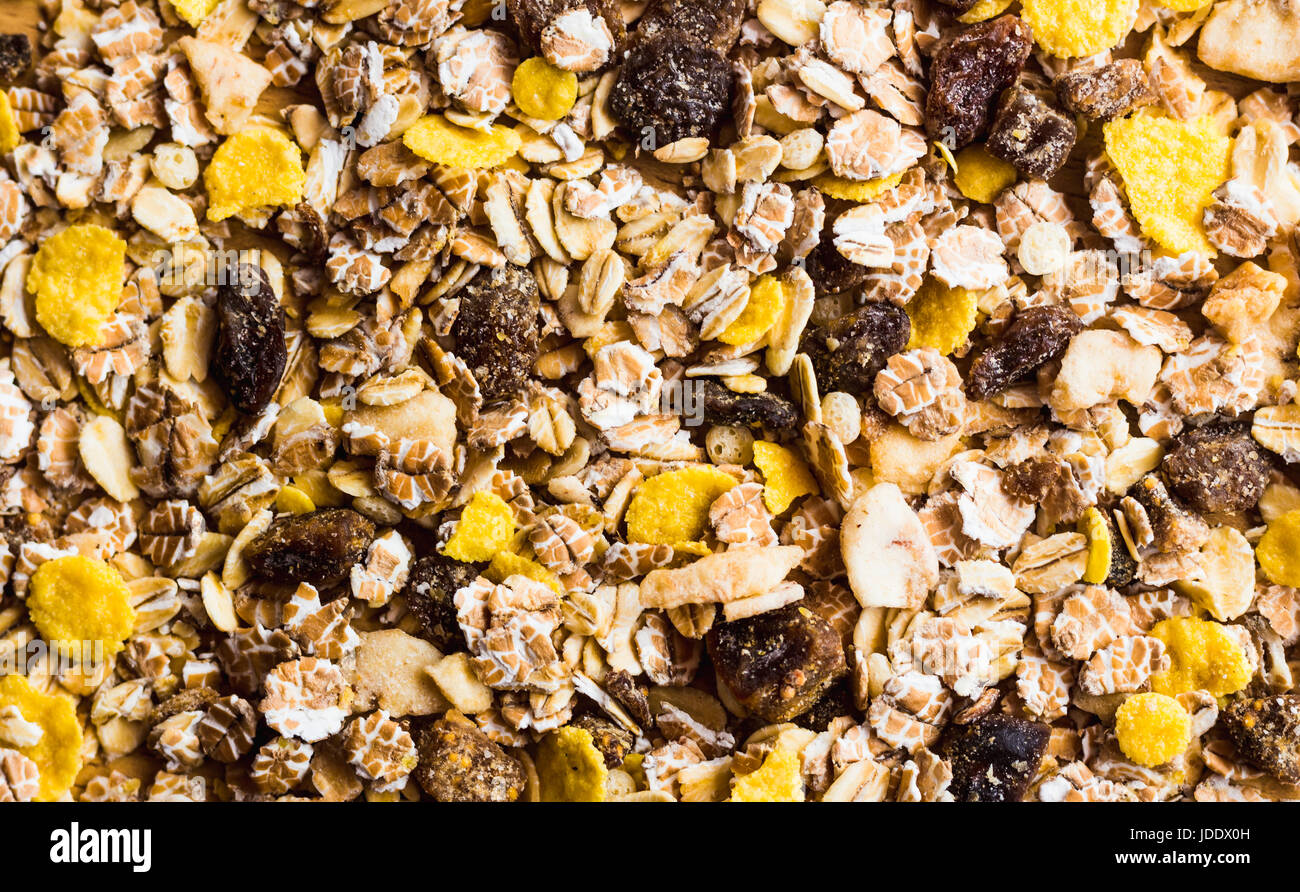 muesli close up full frame use to background Stock Photo - Alamy