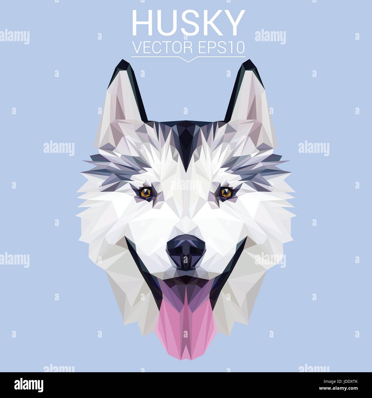 Husky dog low poly design. Triangle vector illustration Stock Vector ...
