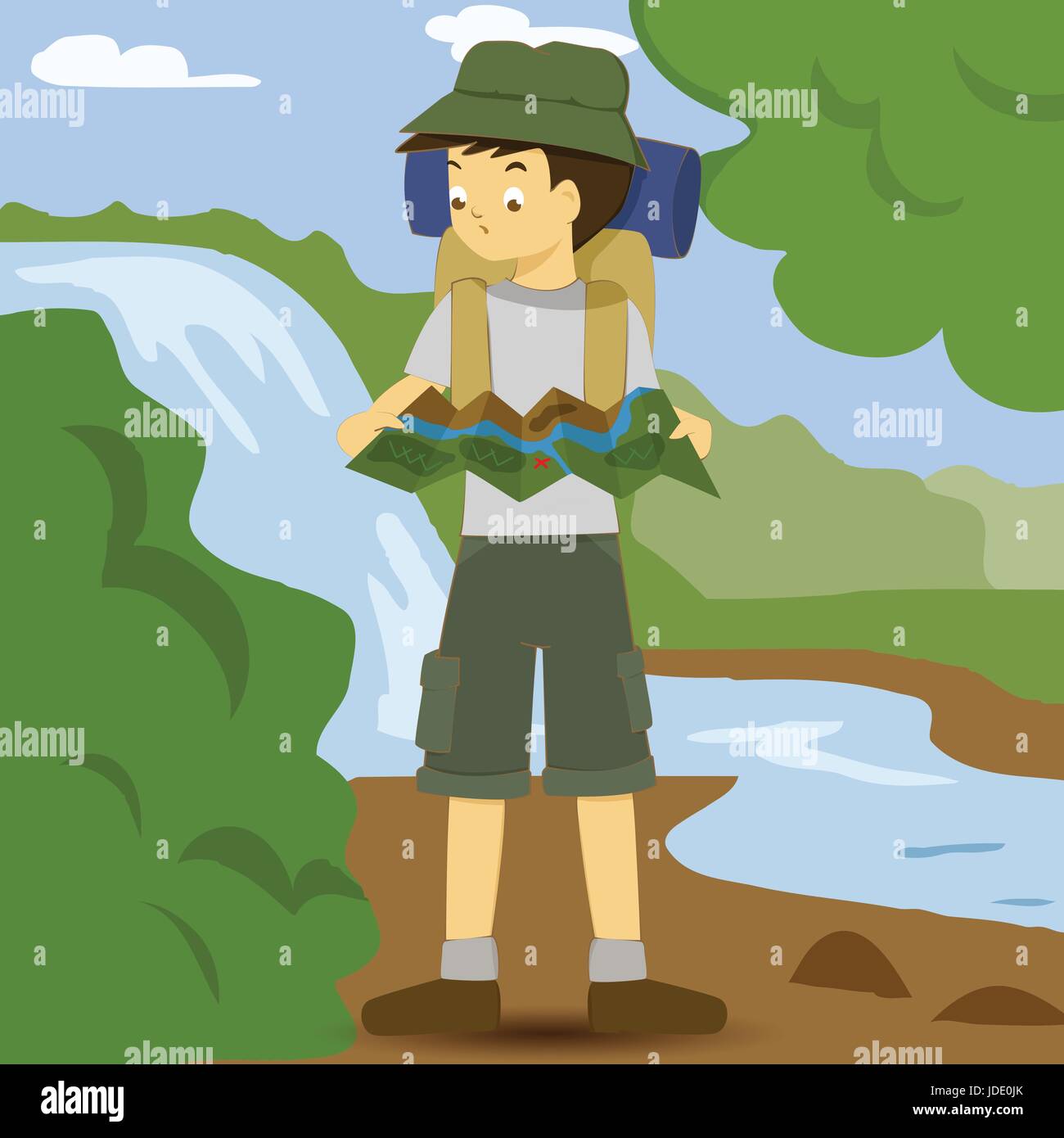 Lost boy holding map hi-res stock photography and images - Alamy