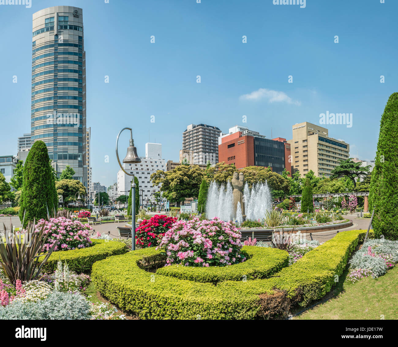 Three Rose Garden at Yamashita Park at the Yokohama waterfront during ...