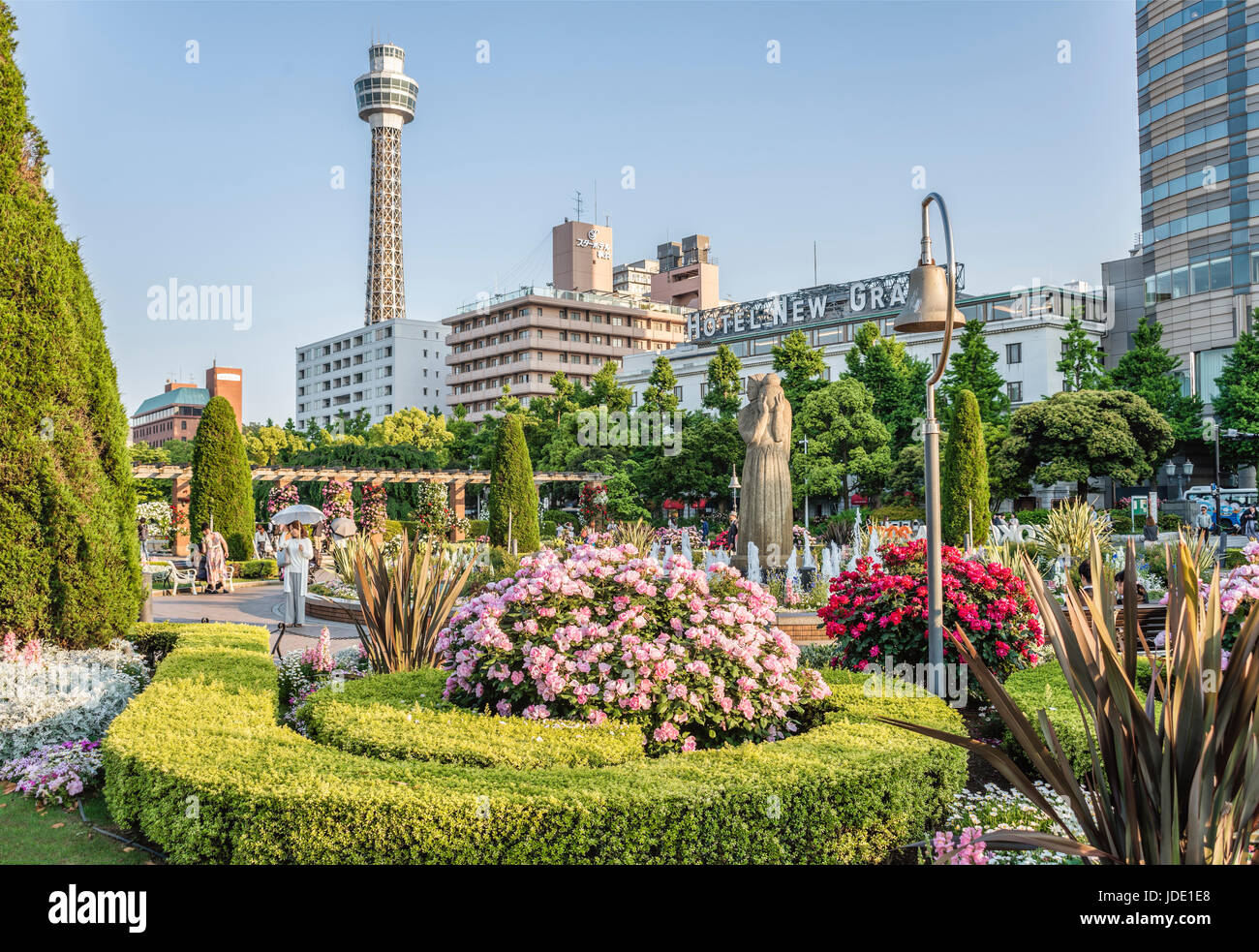 Three Rose Garden at Yamashita Park at the Yokohama waterfront during ...