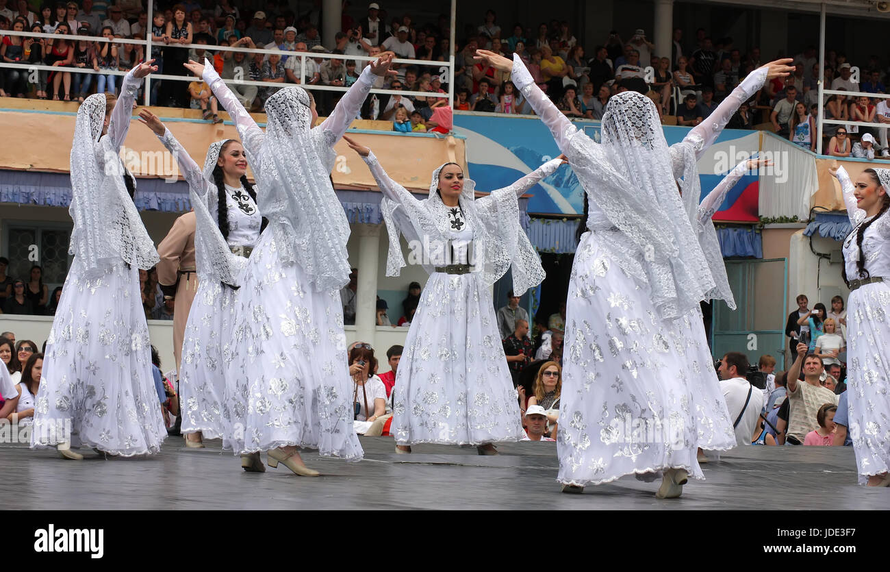 Pyatigorsk, Russia - June 05,2011: Unknown artists at the Festival of ...