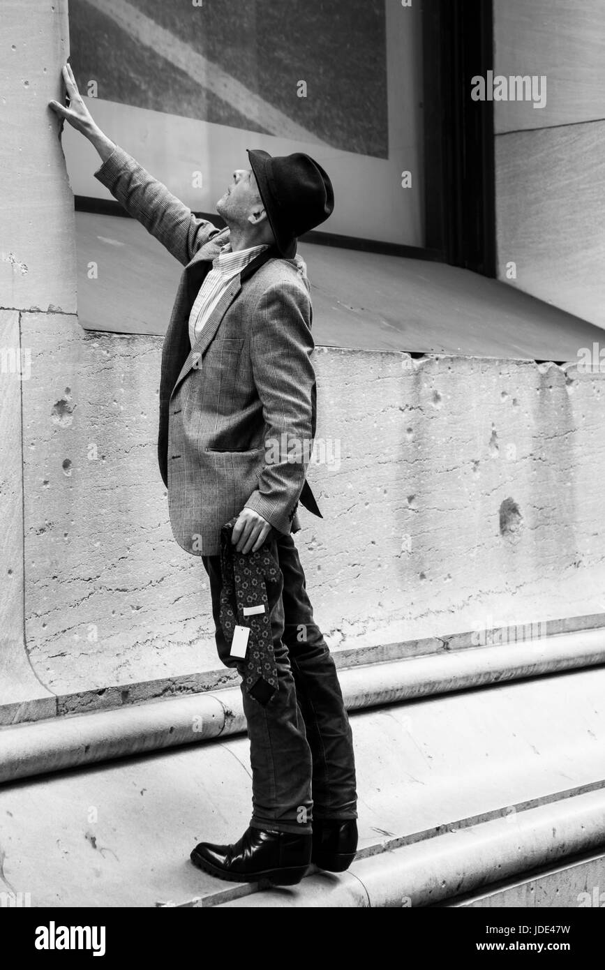 New York City, United States – May 24, 2017: A man, dressing old ...