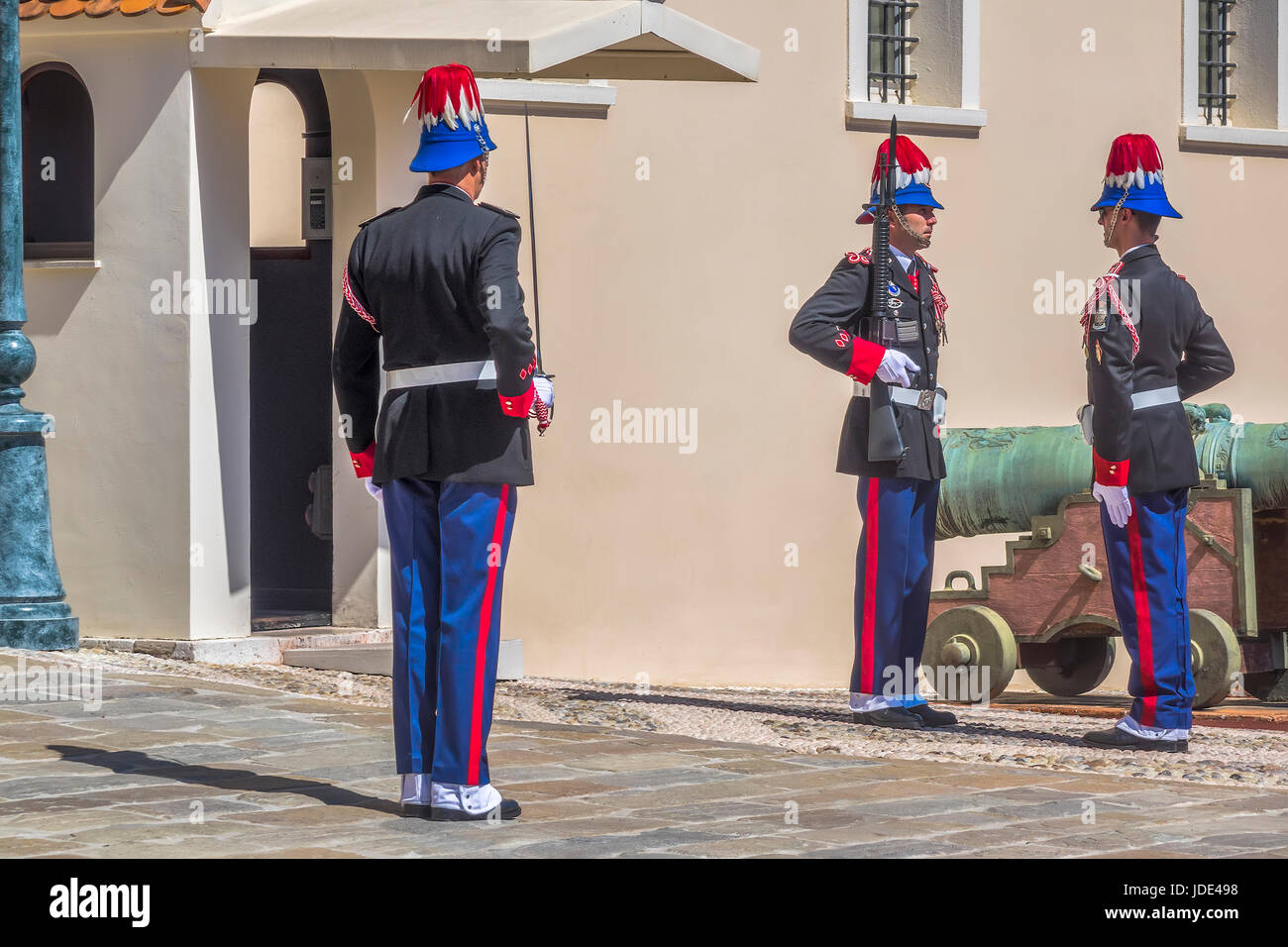 Guards At The Royal Palace Monte Carlo Monaco Stock Photo - Alamy