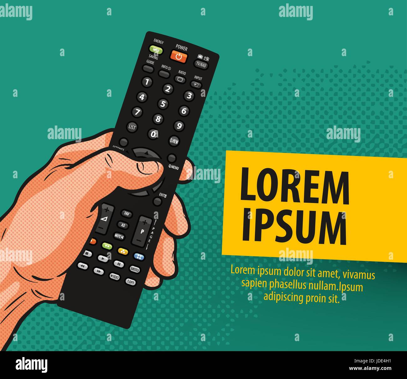 TV, television banner. Remote control, comics vector illustration Stock Vector Image & Art - Alamy