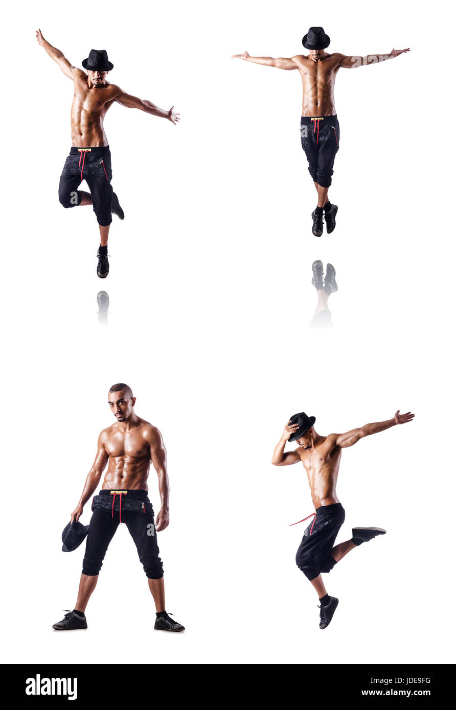 Collage of dancers isolated on white background Stock Photo - Alamy