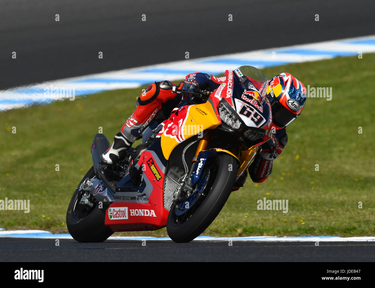 Nicky Hayden on his Red Bull Honda at the 2017 World Superbike ...