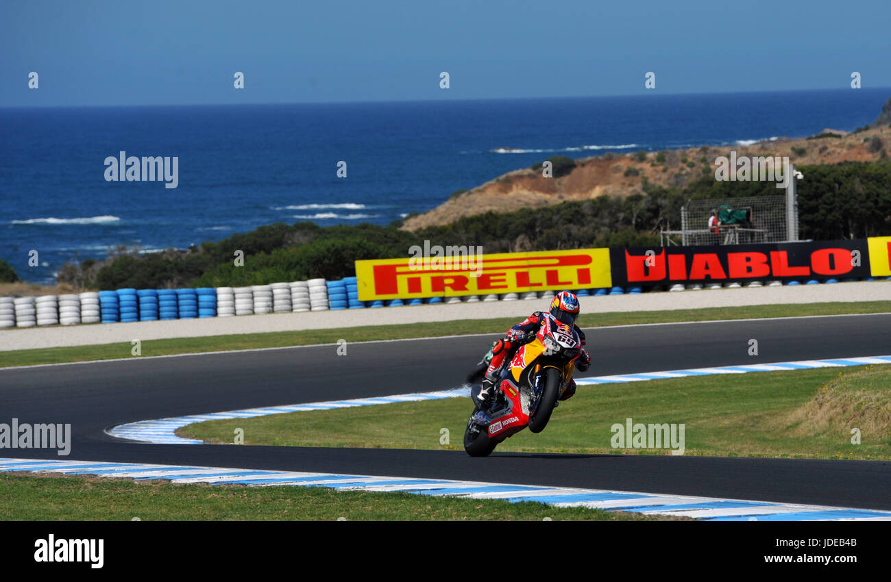 Nicky Hayden on his Red Bull Honda at the 2017 World Superbike ...