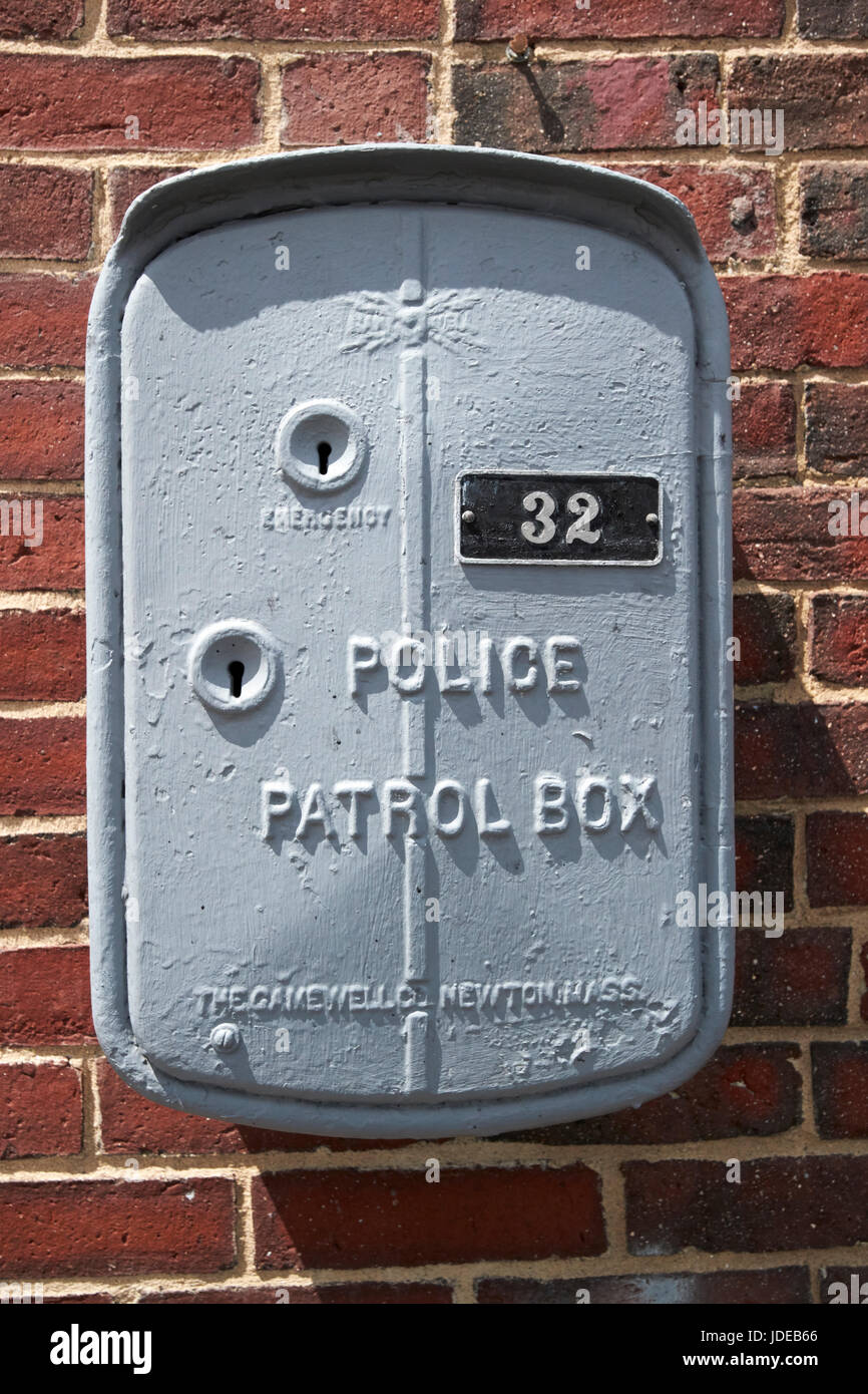 antique gamewell company police patrol box Boston USA Stock Photo - Alamy
