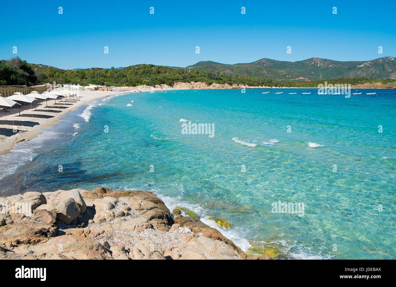 Beach of Porto Tramatzu in Teulada, Sardinia, Italy Stock Photo - Alamy