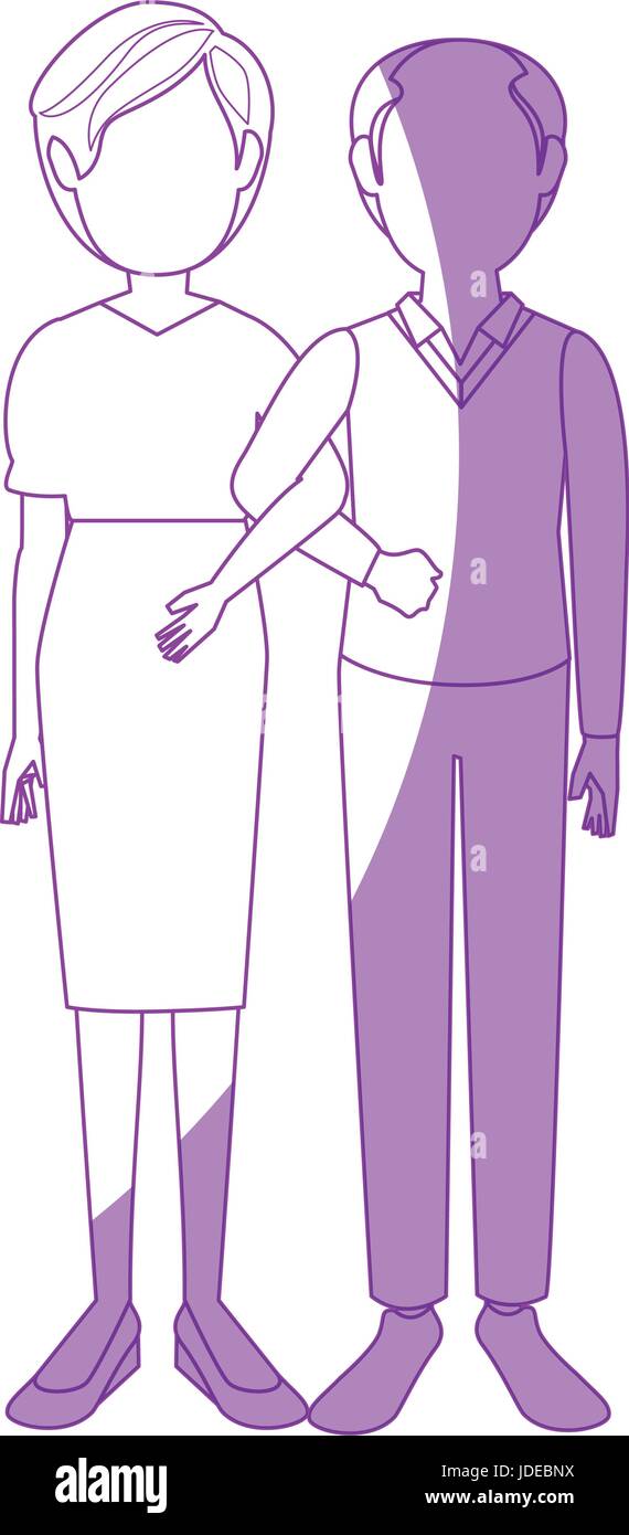 Hug happy mature couple Stock Vector Images - Alamy