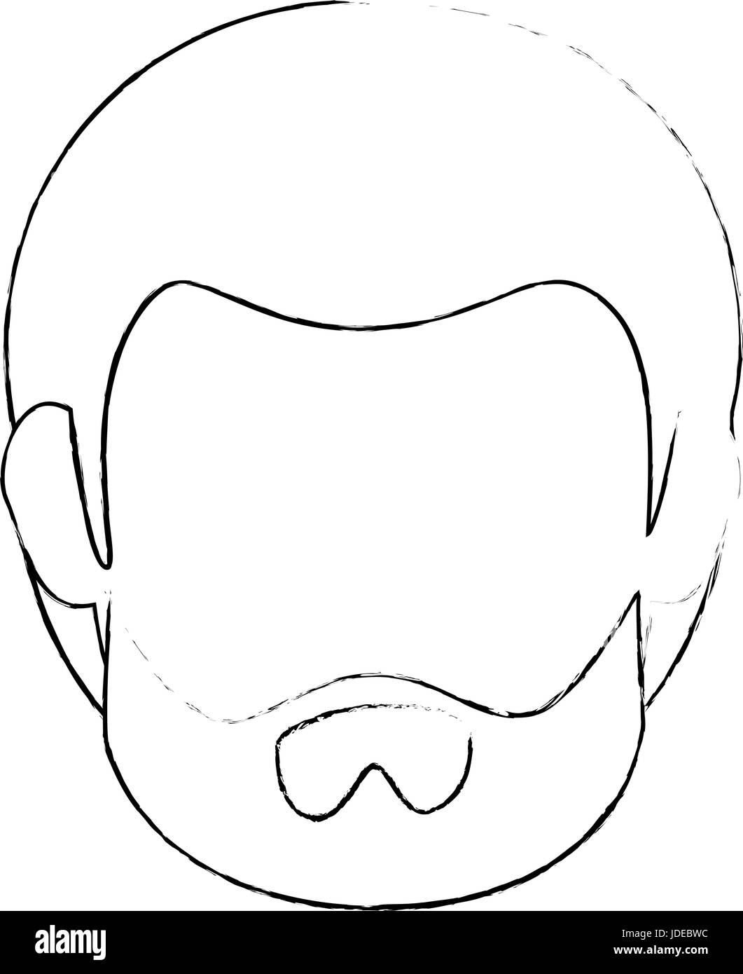 Cartoon head young man faceless Black and White Stock Photos & Images ...