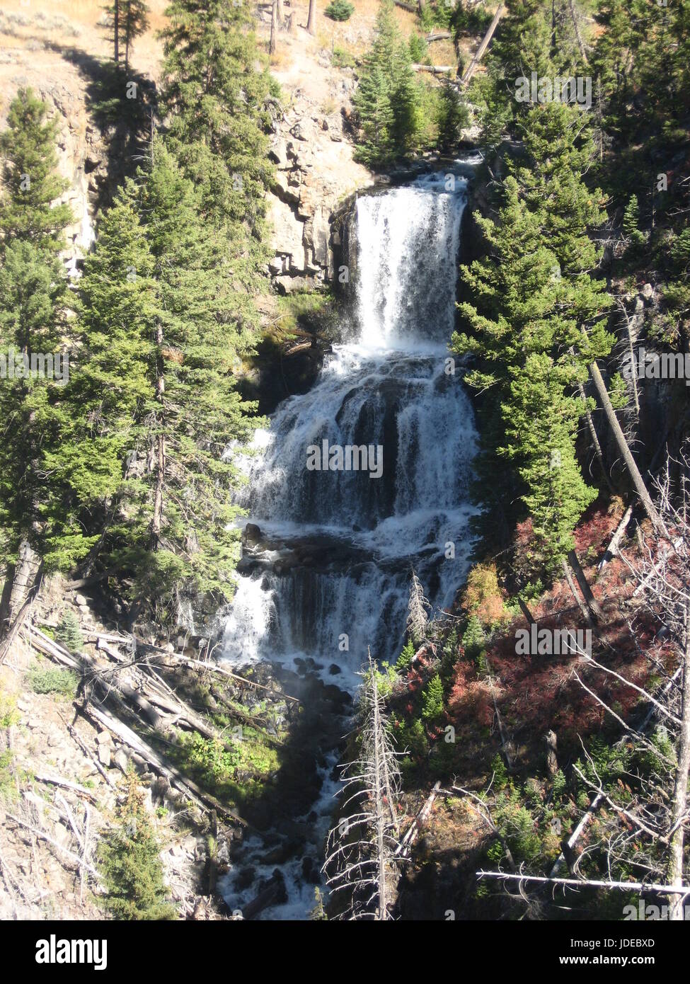 Amazing Yellowstone waterfall Stock Photo - Alamy